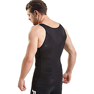 Mistirik 1Pcs Compression Shirts for Men - Mens Slimming Body Shaper Vest - Tight Tank Top for Men - Compression Shirt Tank Top (Black, X-Large)