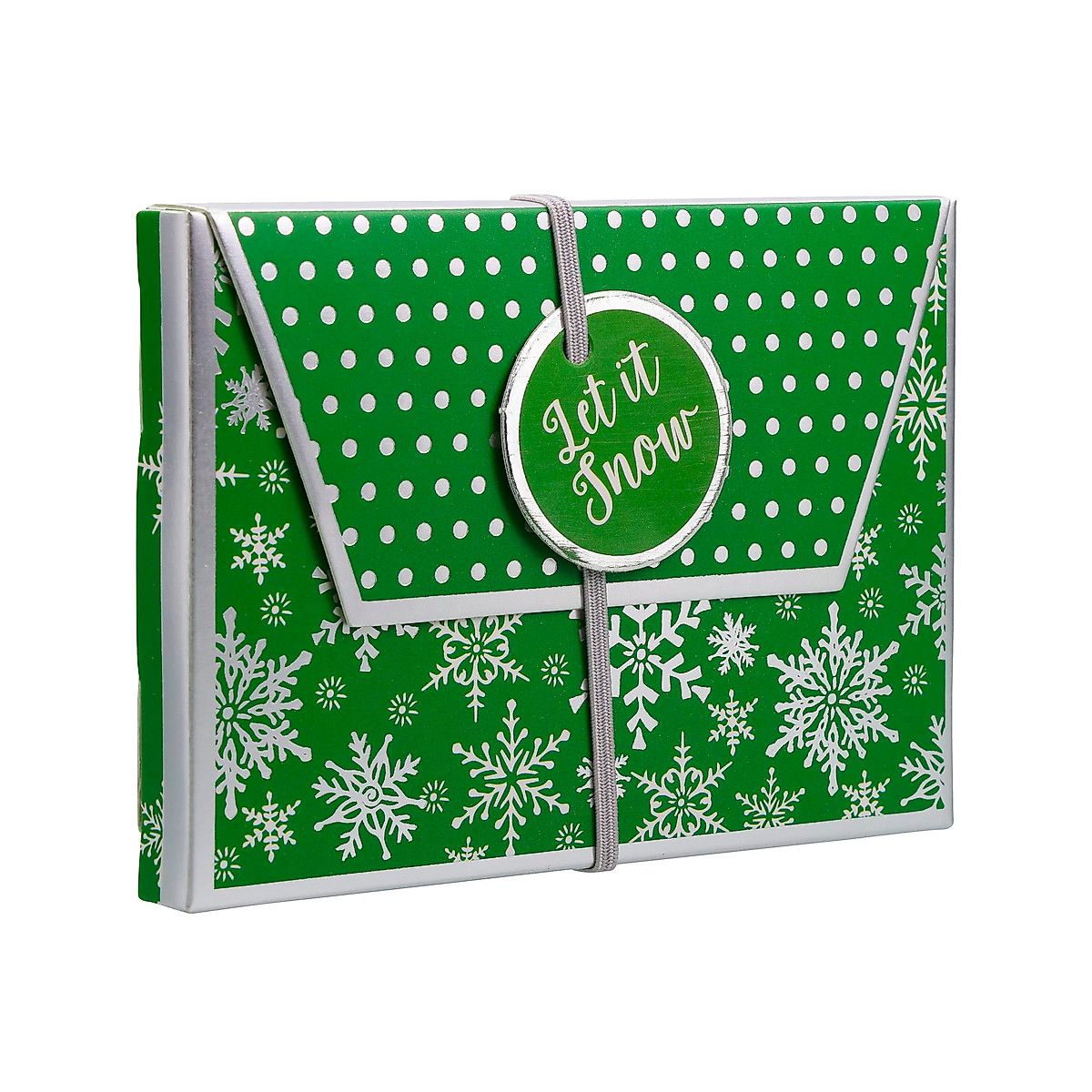 Fifth Ave Kraft Christmas Gift Card Holder Boxes with Foil Hot Stamp (Set of 6)
