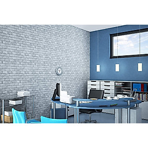 CONCORD WALLCOVERINGS ™ 3D Wall Panels, Pack of 1 - Old Brick Design in White, Realistic Textured PVC Panels, 3D Decorative Wall Coverings, 17.5" x 23.75", Covers 28.86 sq.ft., Model 571OG