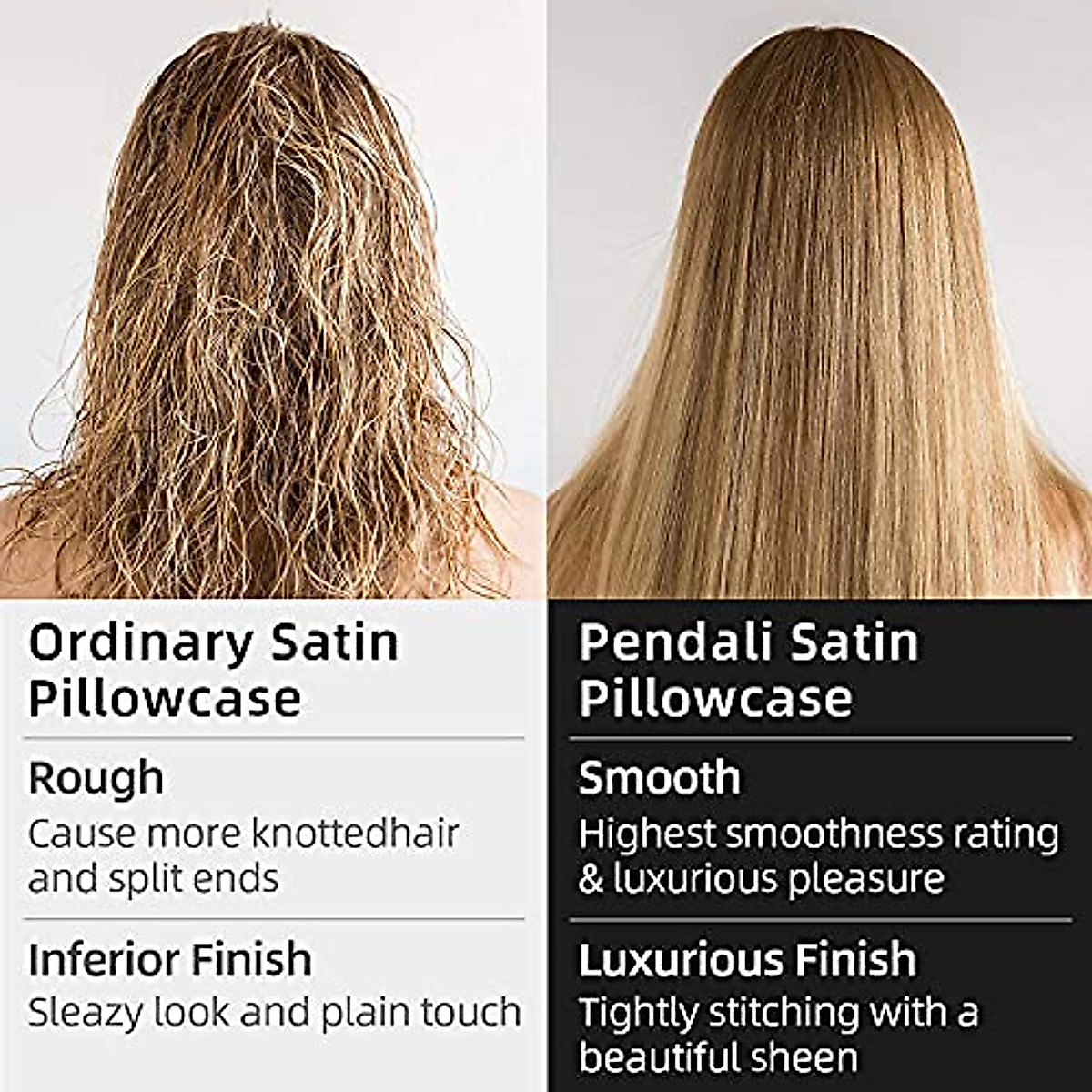 pendali Silk Pillowcase for Hair and Skin, Both Side Silk Pillow Case Health,Soft and Smooth,Beauty Sleep, Bed Pillow Covers with Hidden Zipper, Silk Satin Pillowcase, Queen Size, Pack of 1 Piece