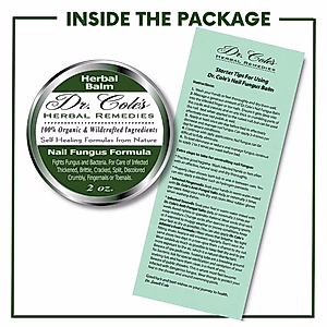 Dr. Cole’s Organic Herbal Nail Fungus Balm - May Assist with Repairing Thick, Cracked or Flakey Fingernails and Toenails