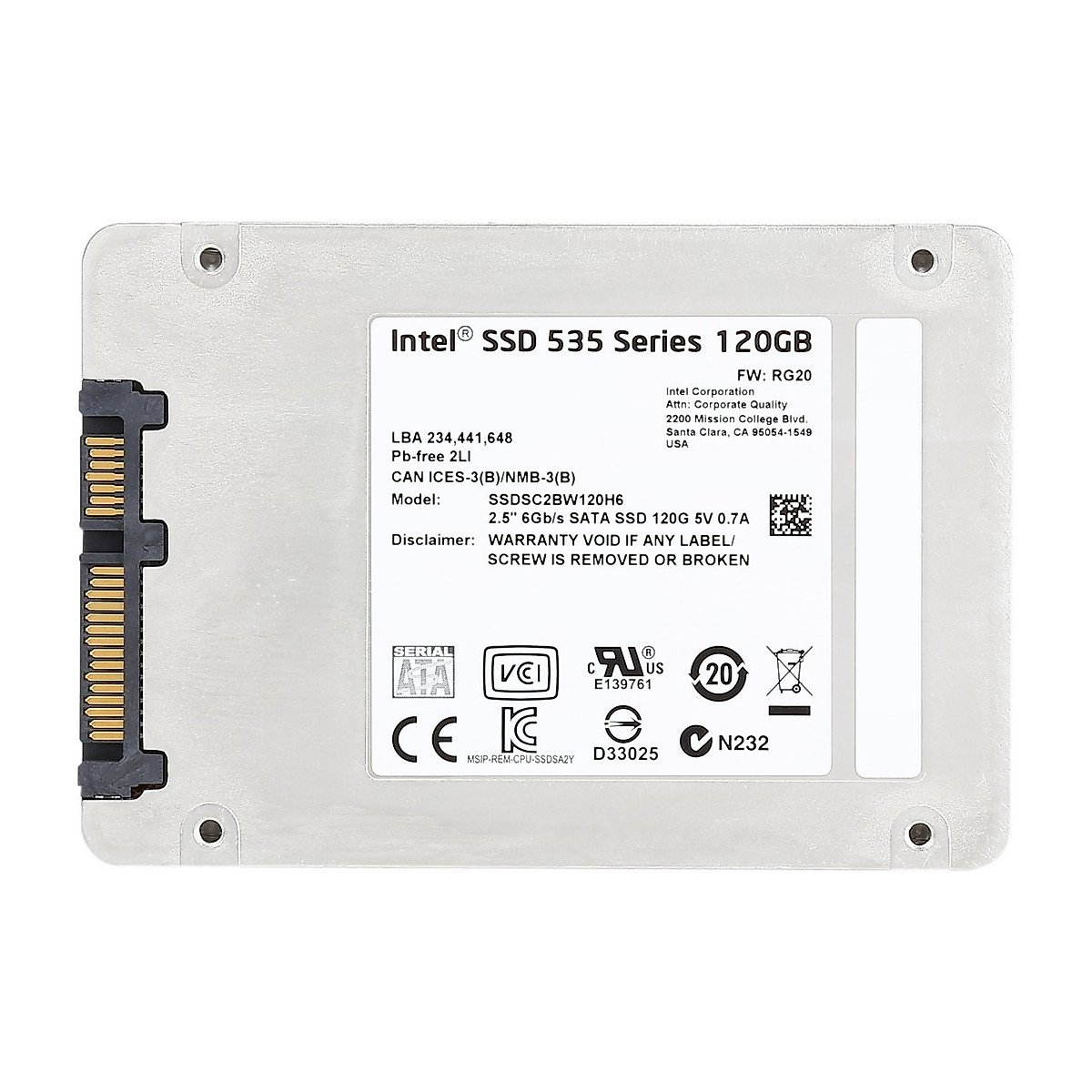 Intel 535 Series 120GB 2.5-Inch Internal Solid State Drive SSDSC2BW120H6R5