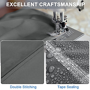 ABCCANOPY Outdoor Rectangular Patio Furniture Covers 600D Oxford Heavy Duty Table Cover Waterproof Windproof Anti-UV Dust Proof Protective Covers Dining Table & Chair Set Cover 138x76x28 inches