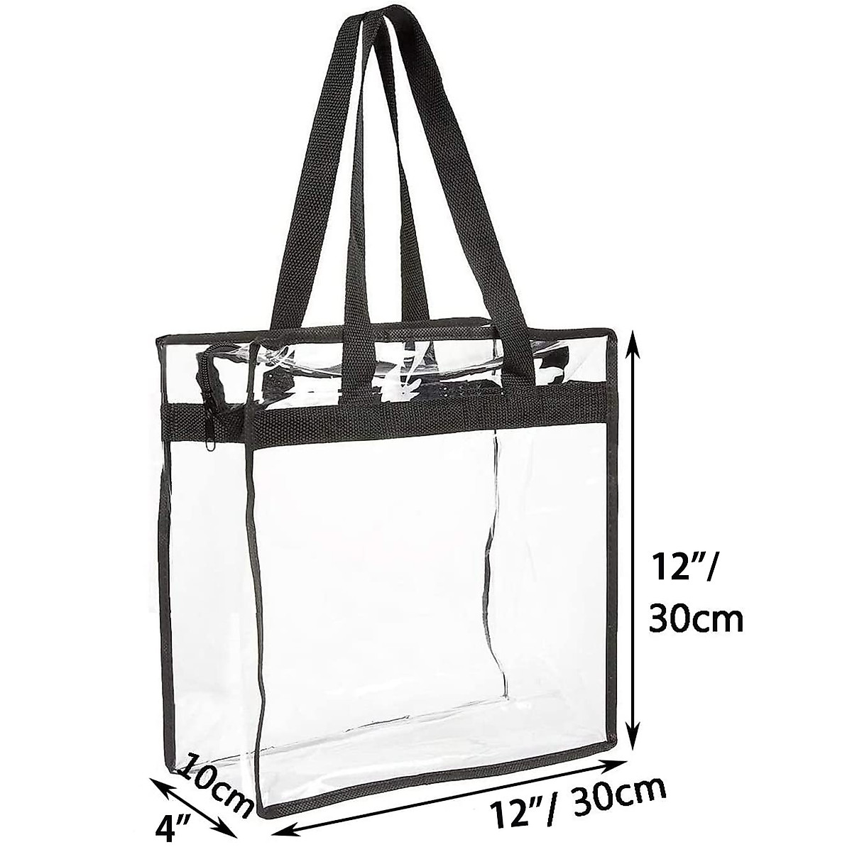 UEOE Clear Tote Bag, Stadium Approved Transparent Bags Security Travel Bag Gym See Through Bag, 30 * 30 * 10cm