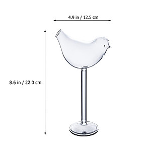 Hemoton 4Pcs Cocktail Glass, 5 OZ Clear Wine Glasses, Bird Glasses Drinking Bird Shaped Cocktail Wine Glass, Unique Champagne Coupe Glass Martini Goblet Cups, for Christmas and New Year Decor