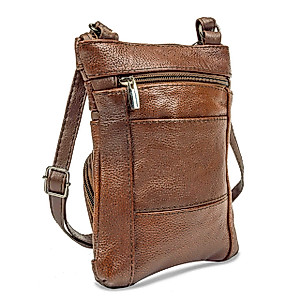 Krediz leather crossbody bags for women, Multi Pocket crossbody purse with Adjustable Strap, Soft & Durable Leather Purse