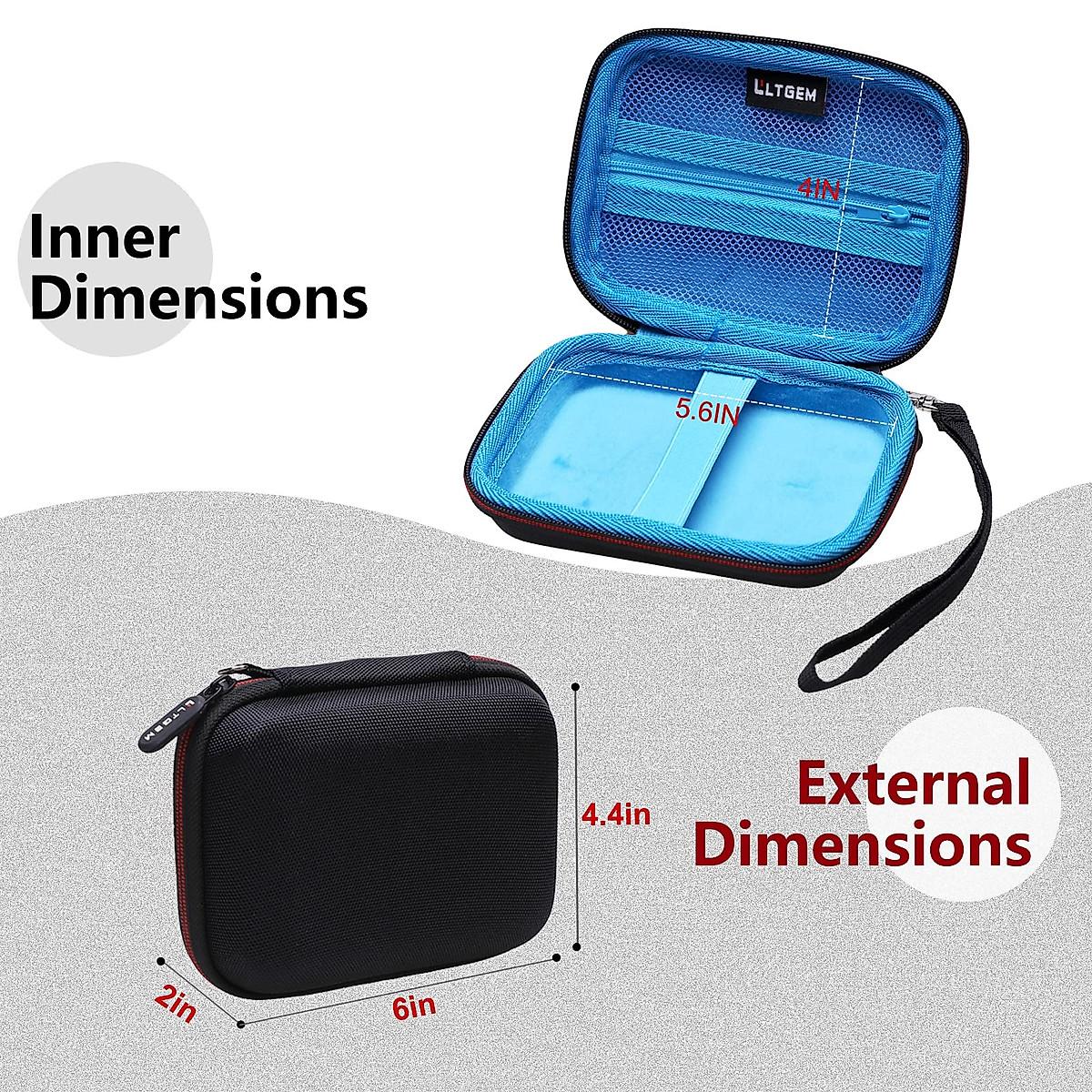 LTGEM Case Compatible with KODAK Printomatic/KODAK EKTAR H35 / KODAK Step Full-Color Instant Print Digital Camera(Inside: 5"x3.6"x1.7"), Blue, Case Only