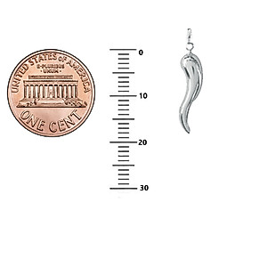 Ritastephens Sterling Silver Mini Italian Horn Cable Chain Necklace (18")