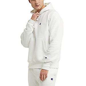 Champion mens Reverse Weave Pullover, Left Chest C Hoody, White-y06145, Small US