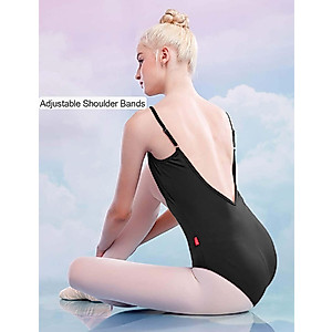 Daydance Camisole Black Women Dance Leotards for Ballet, Gymnastics, Aerial Yoga, Swim