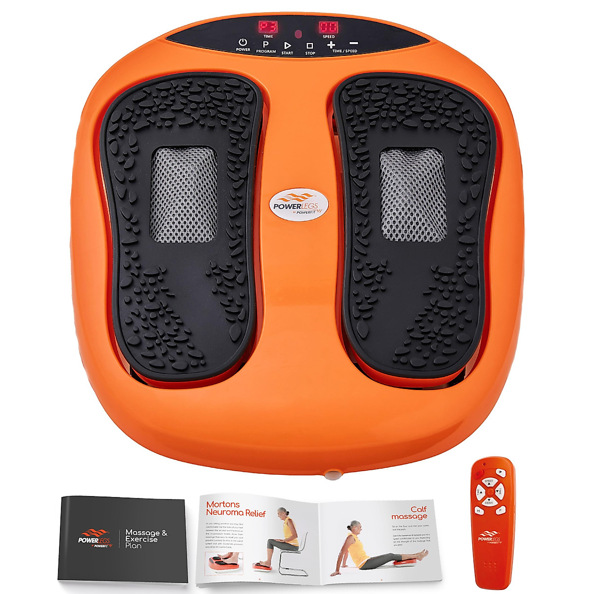 Power Legs Electric Foot Massager Machine with Remote Control, Adjustable Speed, Vibration - Calf Massager - Feet Massager for Neuropathy Pain Relief, Plantar Fasciitis, Leg Blood Circulation