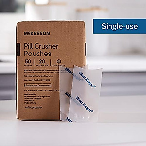 McKesson Pill Crusher Pouches, Single Use, Disposable, Clear, 50 Count, 20 Packs, 1000 Total, 50 Count, 20 Packs, 1000 Total