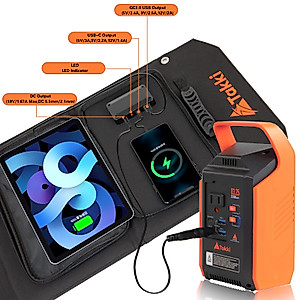 Takki 83Wh Power Station with 30W Solar Panel Included for Camping