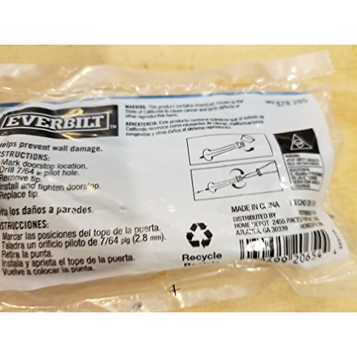 everbilt Chrome Finish Solid Doorstop