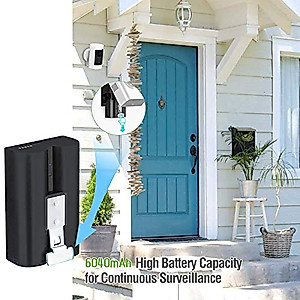 2 Packs 6040mAh Rechargeable Battery and Dual USB Charging Station Compatible with Ring, for Video Doorbell Camera 2/3/4, Stick Up Cam Battery and Spotlight Cam Battery 3.65V Lithium-Ion Batteries