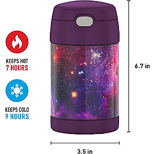 THERMOS 16oz/470ml Stainless Steel Vacuum Insulated Food Jar with Spoon, Galaxy Purple