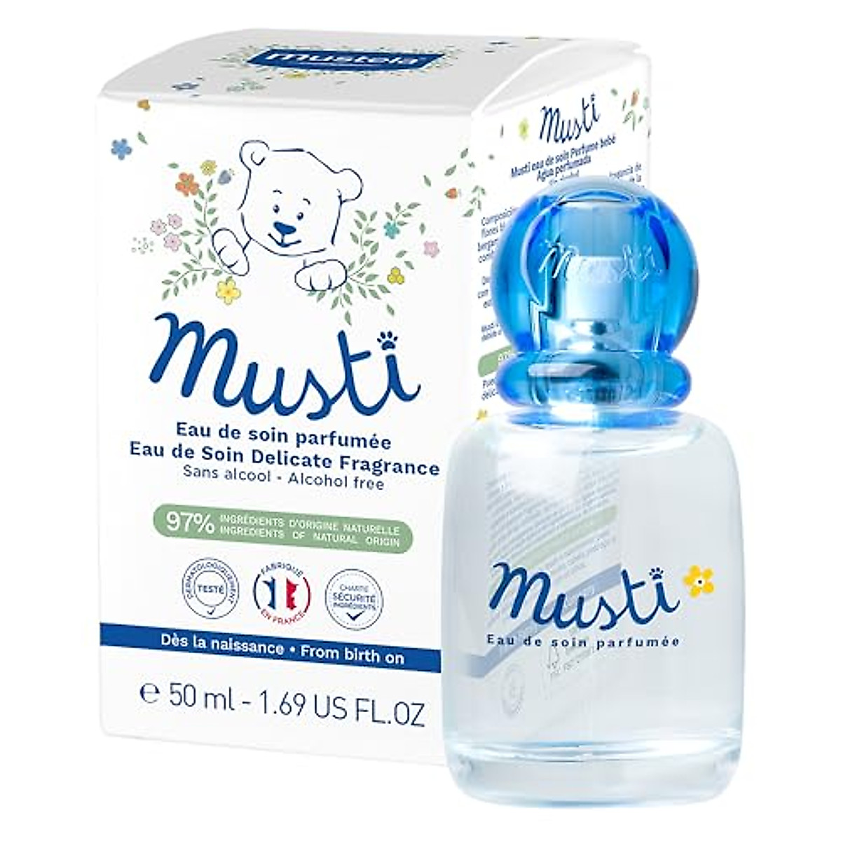 Mustela Musti - Baby Plant-Based Perfume & Cologne Spray - Delicate Fragrance for Boys & Girls - with Chamomile & Honey Extracts - Alcohol Free - 1.69 fl. oz.