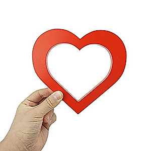 SaktopDeco Red Wooden Heart Centerpiece Red Heart Shape Sign for Romantic Valentines Day Table Fireplace Home Decor