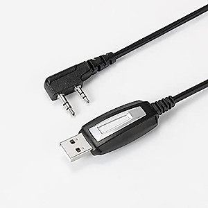 Radioddity PC002 USB Programming Cable CH340 Chip, 2-Pin K Plug, Plug and Play, Compatible with Windows 7, 8, 9, 10, 11, GM-30 GS-5B BaoFeng UV-5X UV-5R BF888S BF-F8HP Two Way Radios