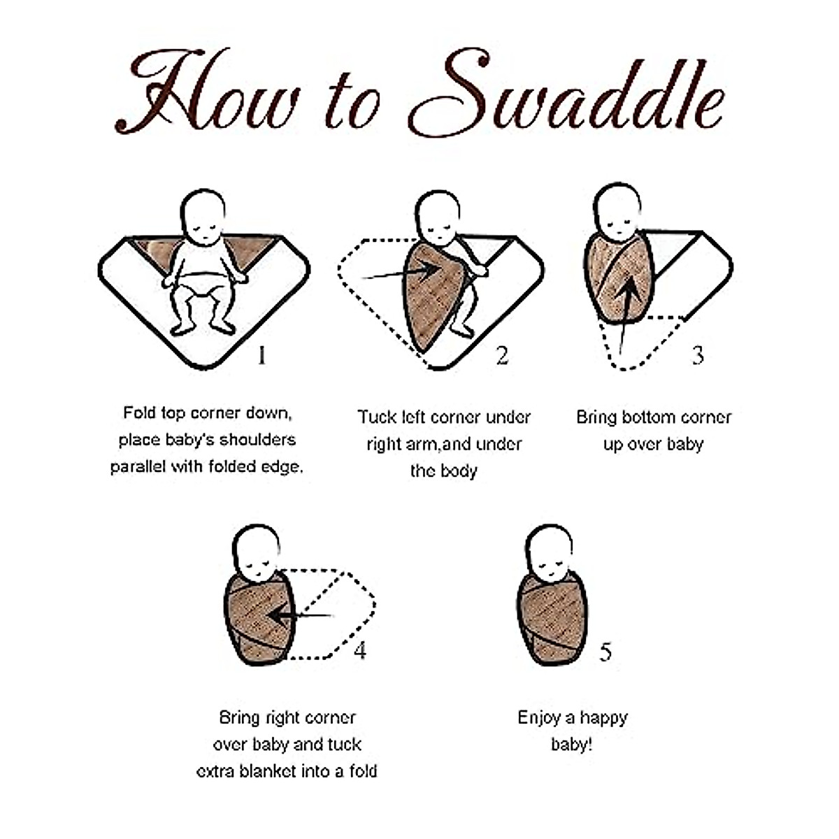 meowcards Muslin Swaddle Blankets for Baby, Unisex Baby Boys Girls Essentials, Large 47 x 47 inches Boho Style Receiving Blankets Newborn Registry Must Haves, Perfect (Beige, Simple)