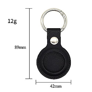 PU Leather Holder Compatible with AirTag Air Tag Case Cover Keychain Accessory Pet Dog Collar Compatible for Apple Finder Location Tracker Black & Brown