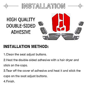 1797 Compatible Seat Adjust Button Caps for Mercedes Benz Accessories Parts Bling W204 W212 C117 X156 C E CLA GLA GLE Class AMG Covers Decals Interior Decorations Women Men Crystal Silver Pack of 6