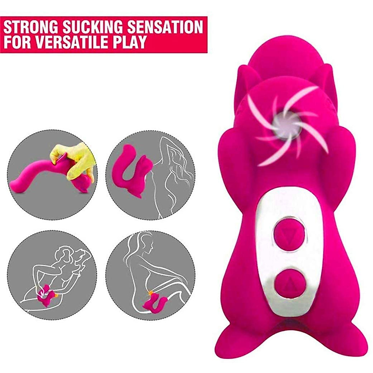 Squirrel Sucking Vibrator Adult Toy for Couples Sexual Pleasure, Clitoral Suction Cup Vibrating Dildo Sex Toy Vibrator for Women, Rechargeable Silent Vibrator with 10 Sucking and Thrusting Modes