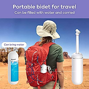 Redsack Portable Travel Bidet for Women or Men, Peri Bottle Postpartum, Camping Handheld Bidet Sprayer (White)