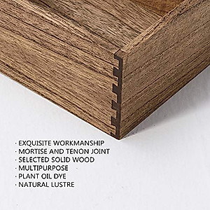 Kirigen Wood Stash Box with Lid - Decorative Boxes for Crafts, Sewing, Keepsake, Memory - Wooden DIY Storage Box Stash Jewelry - Wooden Boxes for Home Office Storage Dark Brown (SNH-DBR)