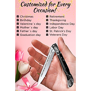 Personalized Pocket Knife - Ideal Father's & Mother's Day Gift - Custom Knives - Customized Gifts for Men - Unique Knife for Him & Her - Cool Engraved Present for Dad Husband Boyfriend - Best Gift for Birthday 806 PS 1