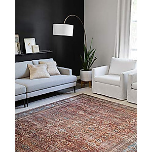 Loloi II Layla Collection LAY-01 Brick/Blue, Traditional 2'-3" x 3'-9" Accent Rug
