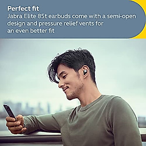 Jabra Elite 85t True Wireless Bluetooth Earbuds, Titanium Black – Advanced Noise-Cancelling Earbuds with Charging Case for Calls & Music – Wireless Earbuds with Superior Sound & Premium Comfort