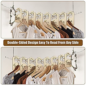 KINBOM 8pcs Baby Clothes Dividers for Closet, Double-Sided Beautiful Month Wooden Baby Closet Dividers Organizers from Newborn to 24 Months Nursery Closet Hanger for Infant Wardrobe