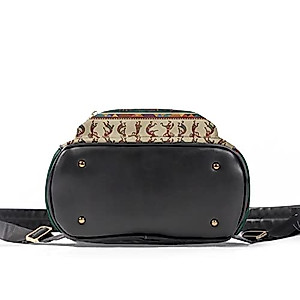 Wideasale Aztec Kokopelli Southwest Print Backpack Purse for Women Tribal Native American Indian Mini Travel Backpack Ethnic Style Pu Leather Casual Daypack