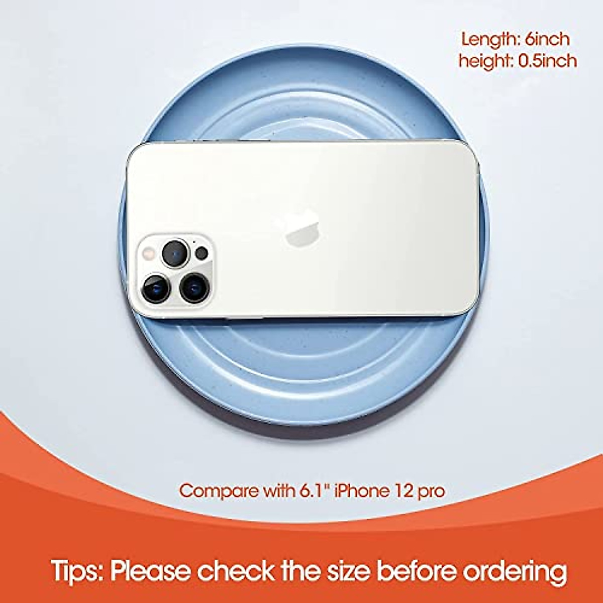 SHECIPIN 12 PACK 6 Inches Lightweight Mini Wheat Straw Plates,Reusable Plate Set Dishwasher & Microwave Safe,Unbreakable Deep Dinner Plates, Plastic Plates Reusable,They are easy to clean BPA free