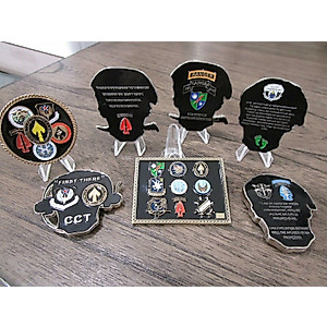 Set of 7 Special Forces Skull Challenge Coins JSOC US Special Operations Command US Army Ranger USAF Pararescue USAF Combat Control Green Berets & Army Delta Force