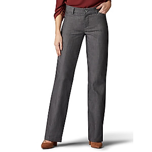 Lee Women's Ultra Lux Comfort with Flex Motion Trouser Pant Carbon Rinse 6 Medium