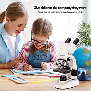 Compound Binocular Microscope, WF10x and WF25x Eyepieces,40X-2000X Magnification, LED Illumination Two-Layer Mechanical Stage (Binocular Four-Hole Microscope)