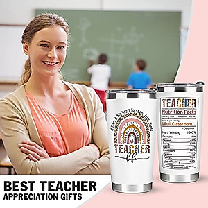 Teacher Gifts For Women - Teacher Appreciation Gifts From Students - Gifts for Teachers - Teacher Gifts For Birthday, Appreciation Week, Back To School - Teacher Valentine Gifts 20 Oz Teacher Tumbler