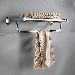 FCMLD Bathroom Accessories Sets Heavy Duty Towel Rack Bar Toilet Paper Basket Hair Dryer Brush Holder Wall Hook (Color : White-Fruit peach5, Size : 61x22x15cm)
