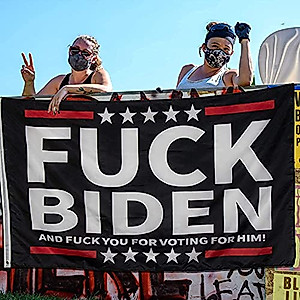 Osgow Fuck Biden Flag, 3x5 Ft Fuck FK Biden Flags, Outdoor Pop American Flags, 100% Polyester Fabric with Brass Grommets, Vivid Color and Fade Proof, Fly Your US Flag in Outdoor, Car, Farm, Room