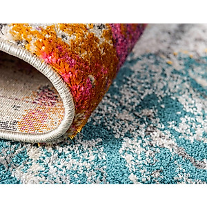 Unique Loom Aurora Collection Over-Dyed, Abstract, Botanical Southwestern, Transitional Area Rug, 2' 0" x 3' 0", Beige/Gray