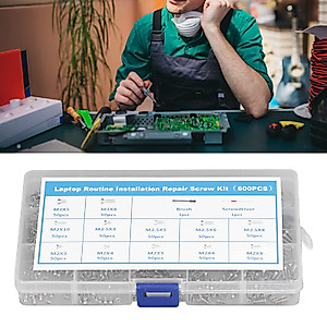 Computer Screw Set, M2 M2.5 M3 Non Slip Carbon Steel Flat Head Computer Screws for Laptop