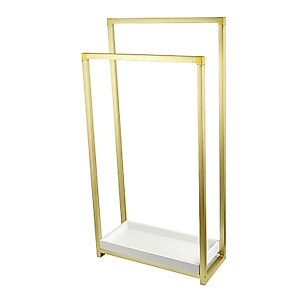 Kingston Brass Edenscape Freestanding 2-Tier Towel Rack Brushed Brass Brushed