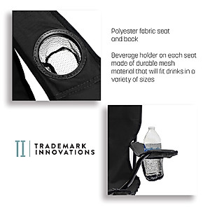 Trademark Innovations Loveseat Style Double Camp Chair, 40" L x 22" W x 31.5" H,Polyester, Black