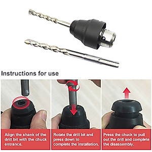 Create idea SDS Plus Drill Chuck 2608572213 Black Compatible With Bosch GBH2-26DFR GBH2-28DFV GBH4-32DFR Hammer Drills Replacement Parts