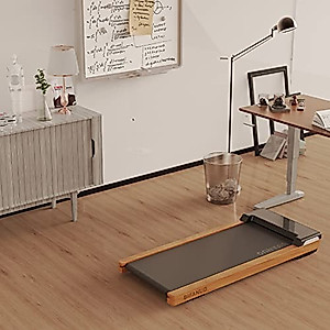 Bifanuo Under Desk Treadmill, Walking Pad 2.25HP, Wood Electric Light Weight Walking Treadmill, Desk Treadmill for Office Under Desk with Remote Control, Installation-Free(Light)