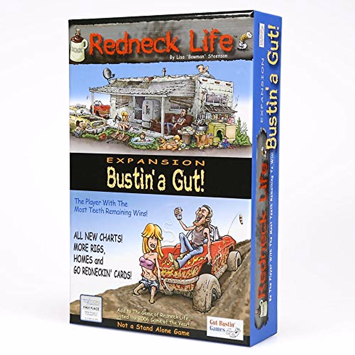 Redneck Life Expansion: Bustin' A Gut! Board Game Bundle with Mr Dice Drawstring Bag