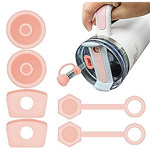 For Stanley Cup Accessories H2.0, Including 2 Stanley Cup Spill Stopper, 2 Stanley Straw Cap Cover, 2 Stanley Tumbler Leak Proof Plug, Silicone Accessories for Stanley 40 oz 30 oz Tumbler with Handle