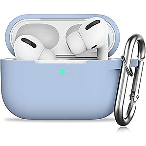 GMUDA for AirPods Pro(2nd Generation/1st Generation)，Protective Silicone Cover with Keychain,Compatible with Apple AirPods Pro 2, Front LED Visible (Denim Blue)